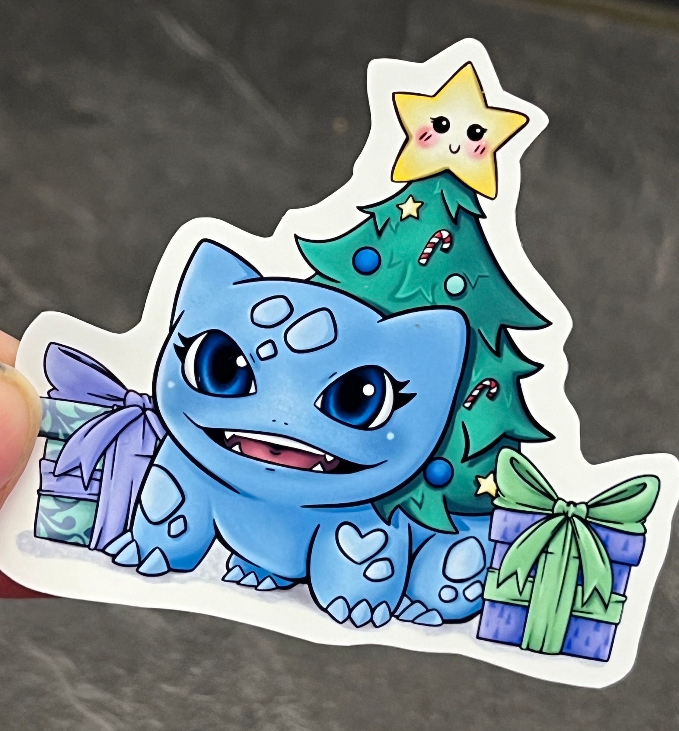 Christmas Bulbasaur Vinyl Sticker - Etsy