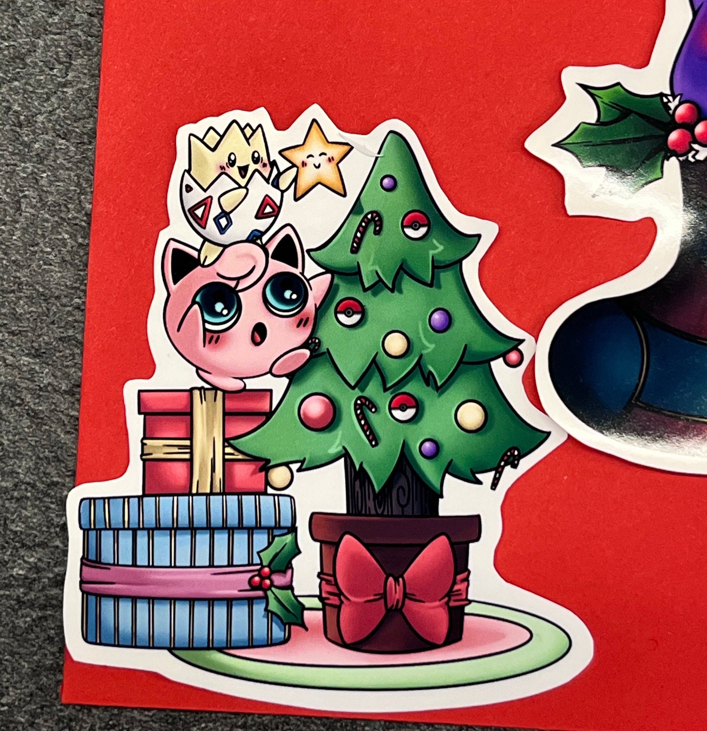 Christmas Togepi & Jigglypuff Vinyl Sticker - Etsy UK