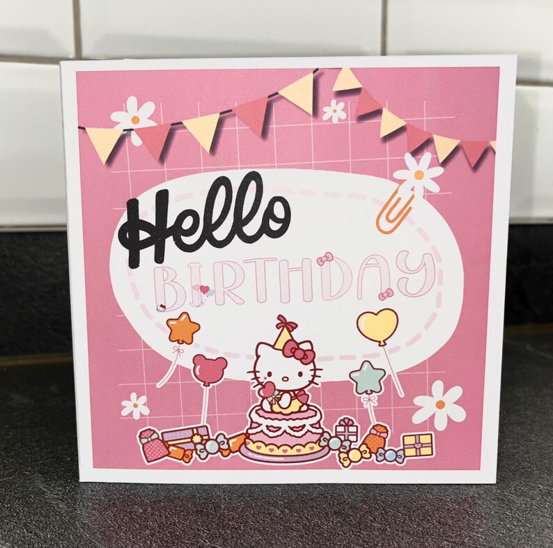 Sanrio Hello Kitty Birthday Card - Etsy