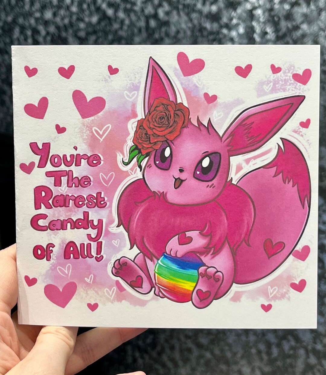Valentines Eevee Card - Etsy