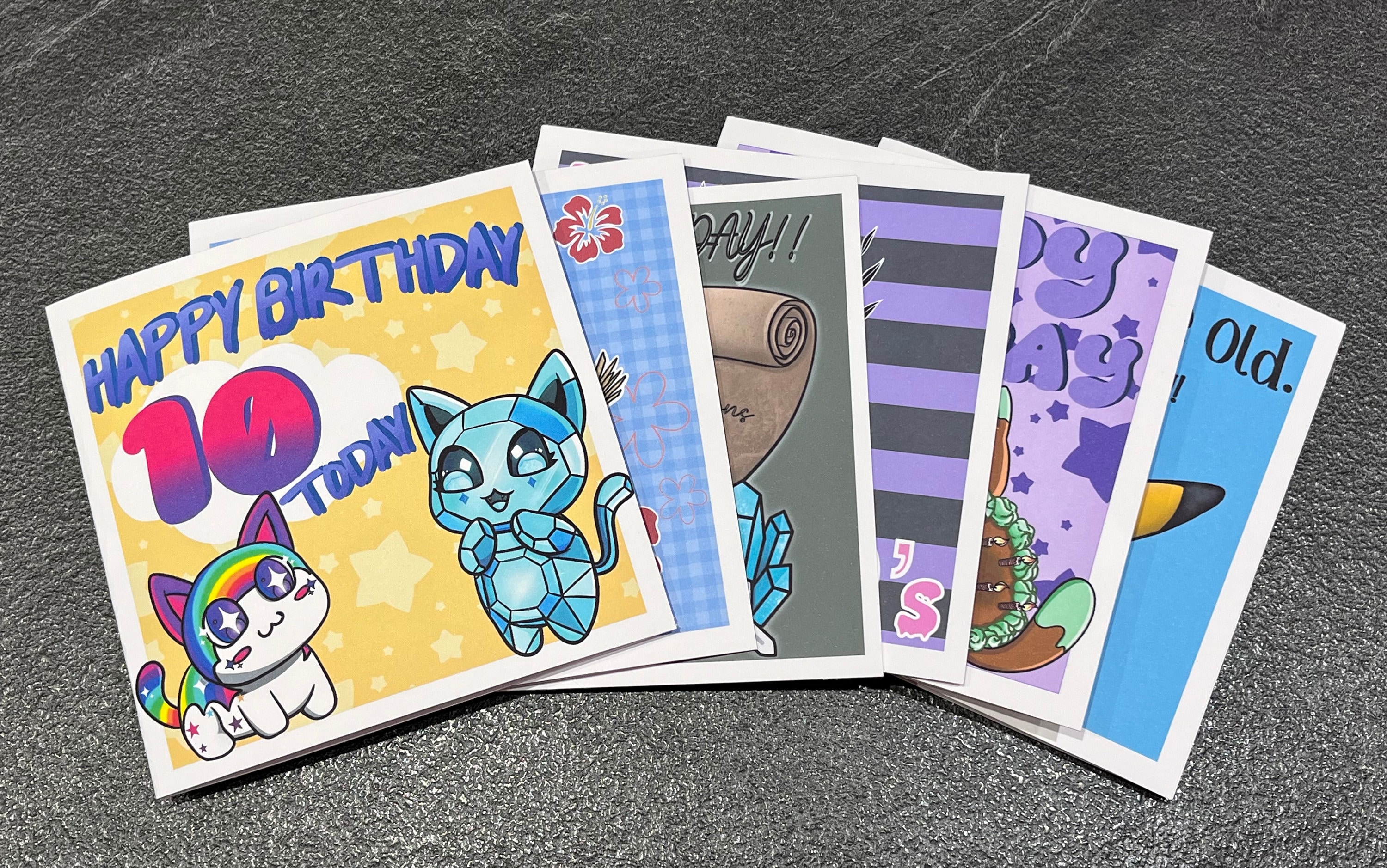 Aphmau Meemeows Rainbow Gem Birhtday Card - Etsy UK