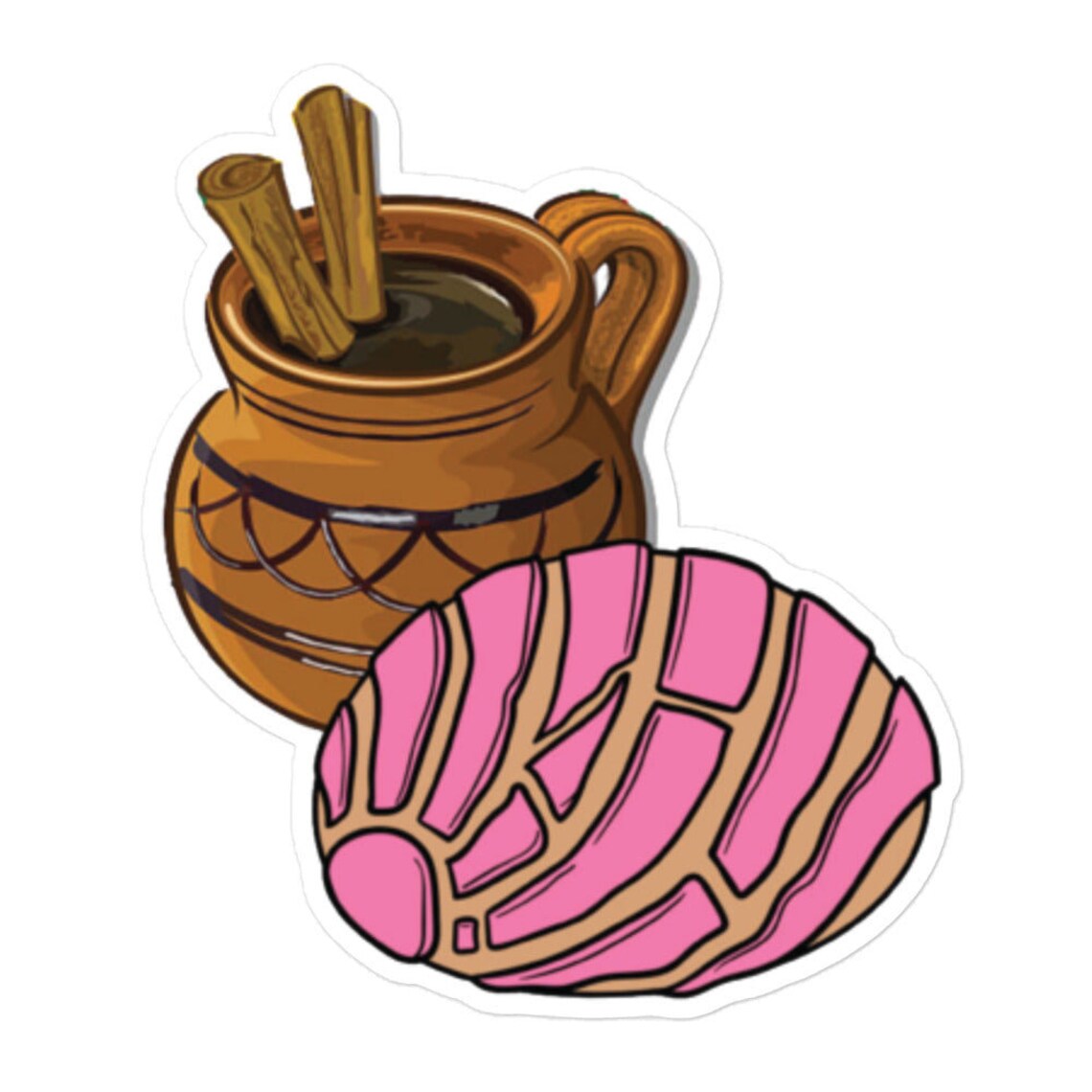 Cafecito Y Pan Dulce Sticker coffee & Sweet Bread - Etsy