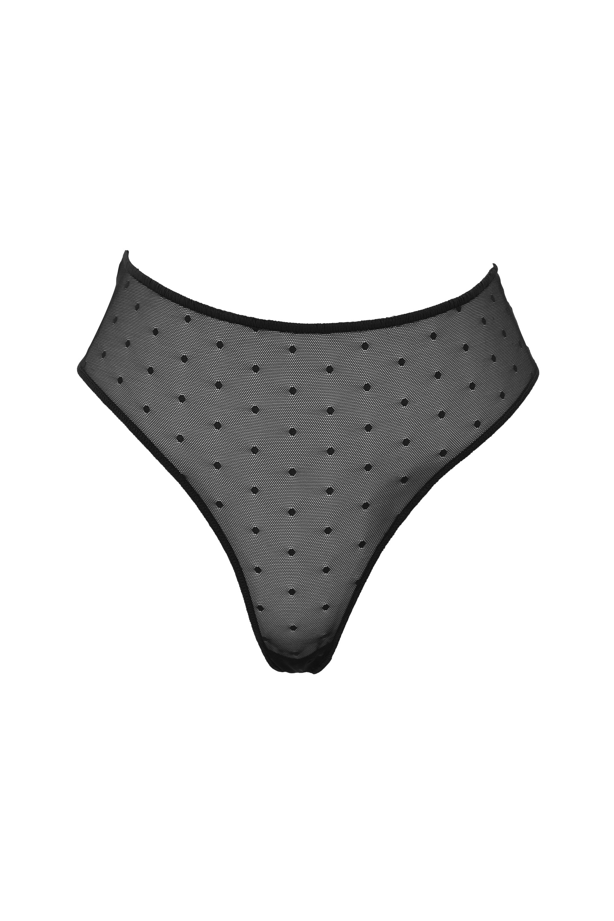 Polka Dot Thong Tulle Panties Black Etsy