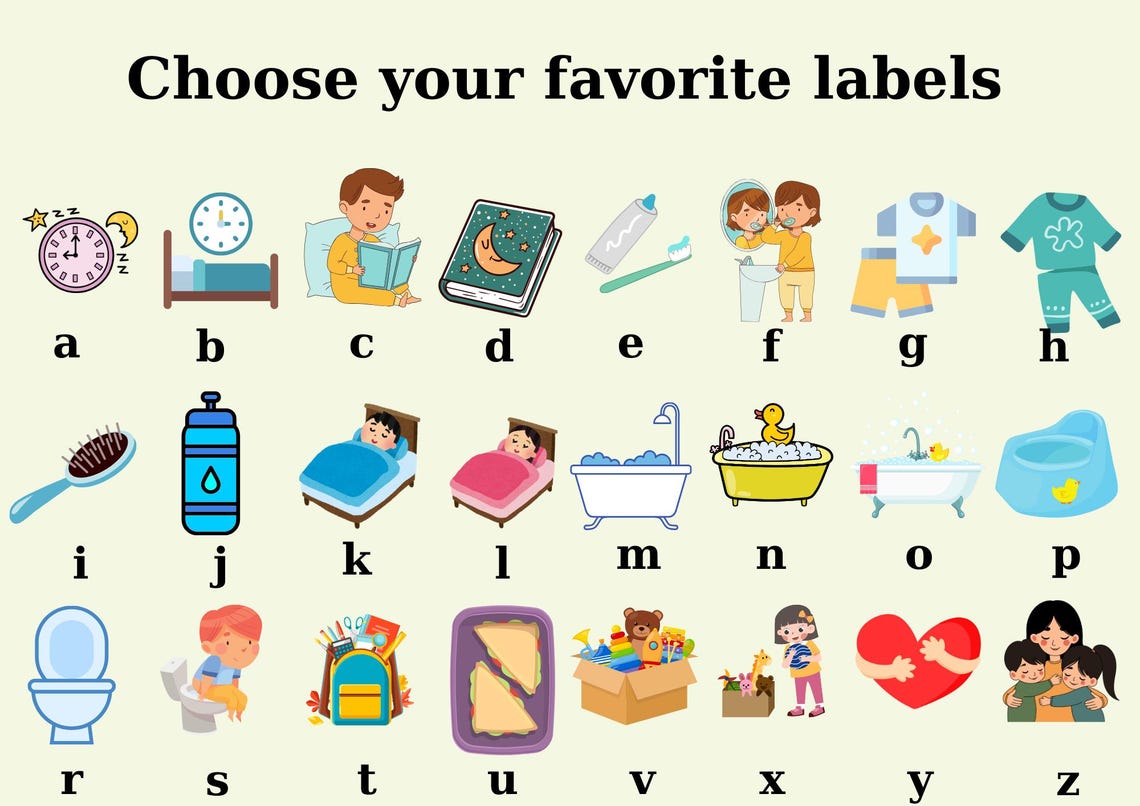 Editable Night Bedtime Routine Chart for Kids, Printable Folding Flip ...