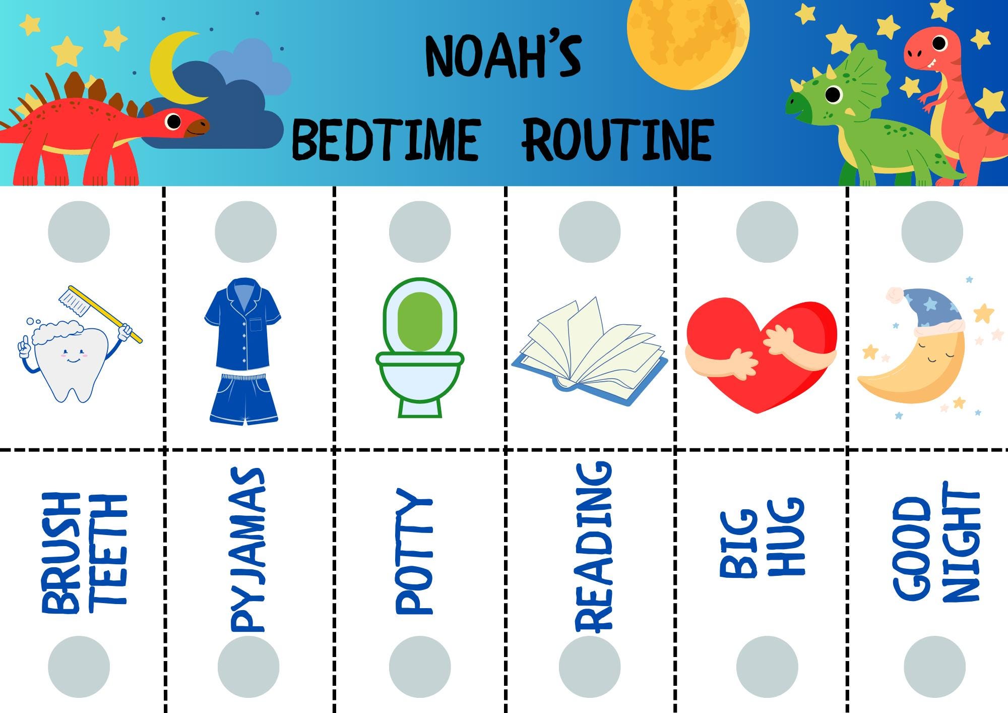 Editable Night Bedtime Routine Chart for Kids, Printable Folding Flip ...