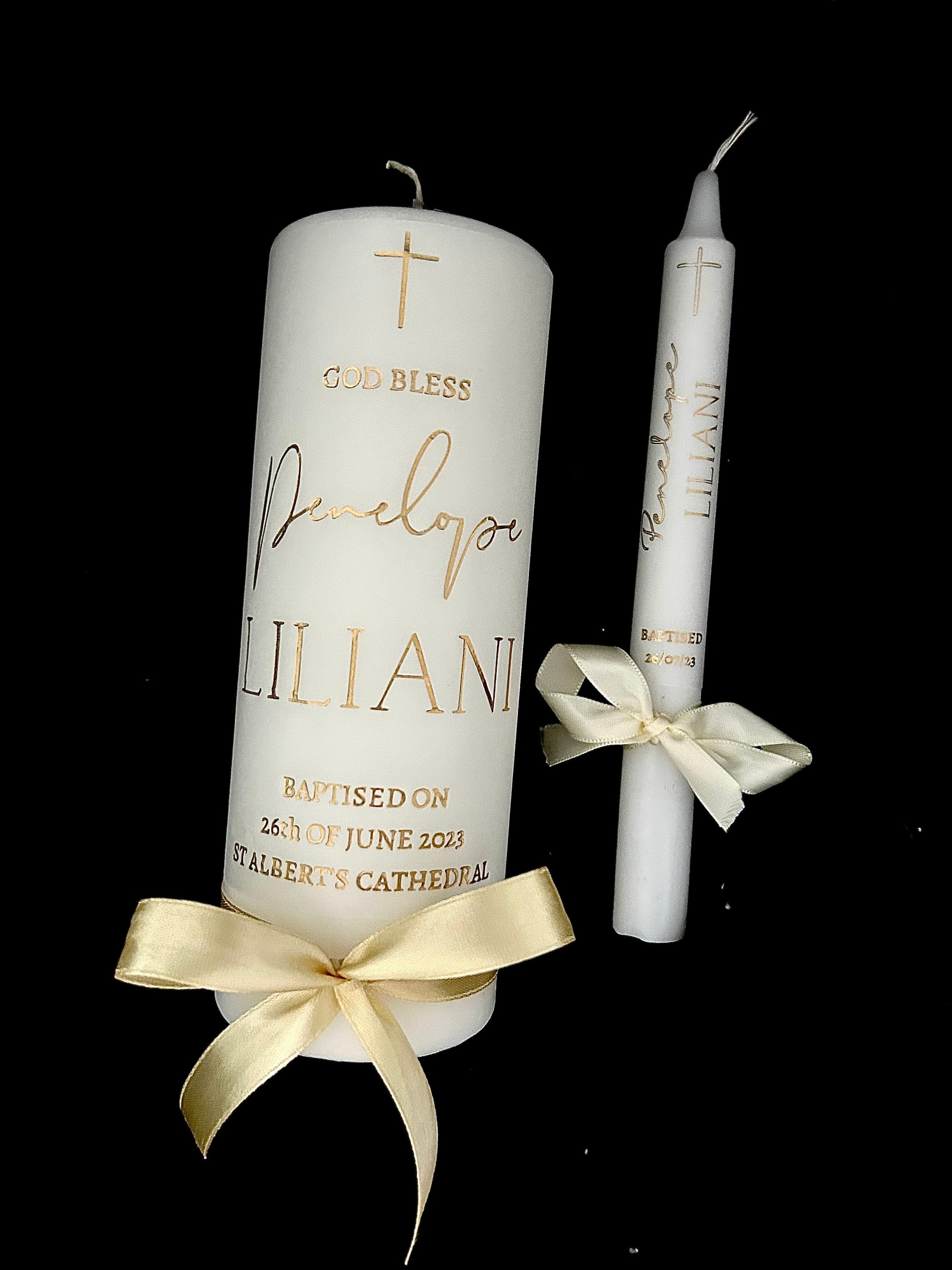 Personalised Decorative Pillar Candle - Etsy Australia