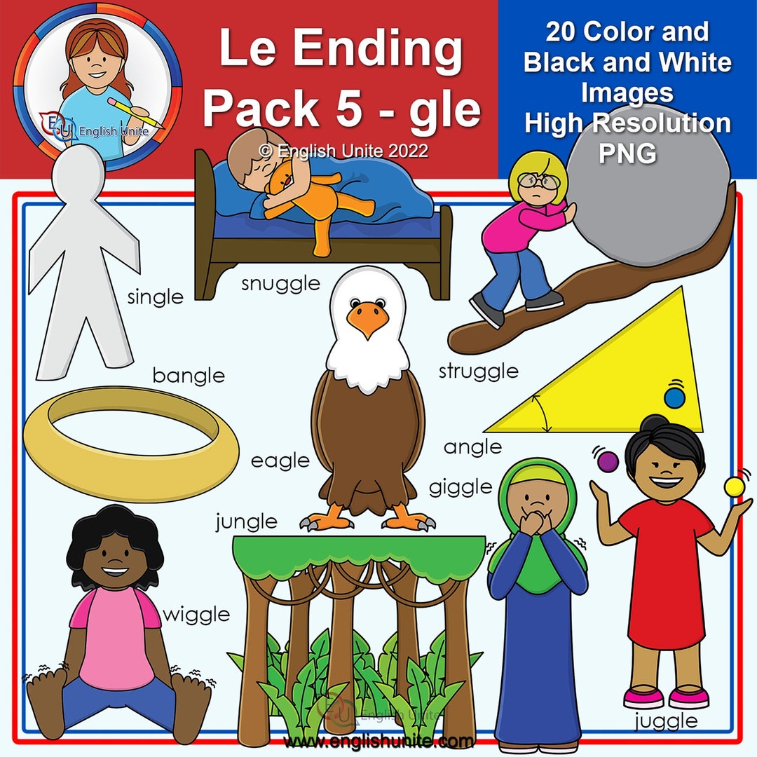 Clip Art Le Word Endings Pack 5 gle Educational Spelling - Etsy