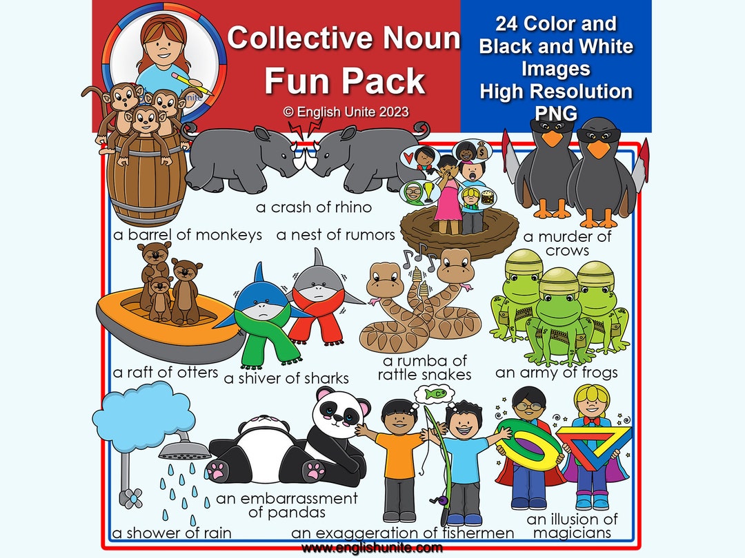 Clip Art Collective Nouns Fun Pack Educational Grammar Graphics for ...