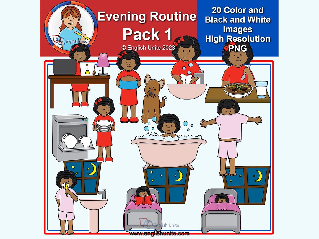 Clip Art Evening Routine Sequence Pack 1 Educational Graphics for ...