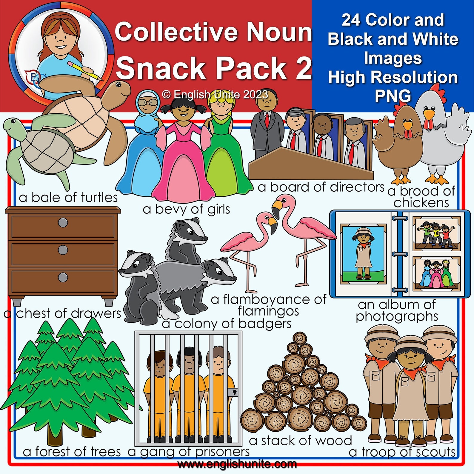 Clip Art Collective Nouns Snack Pack 2 educational - Etsy