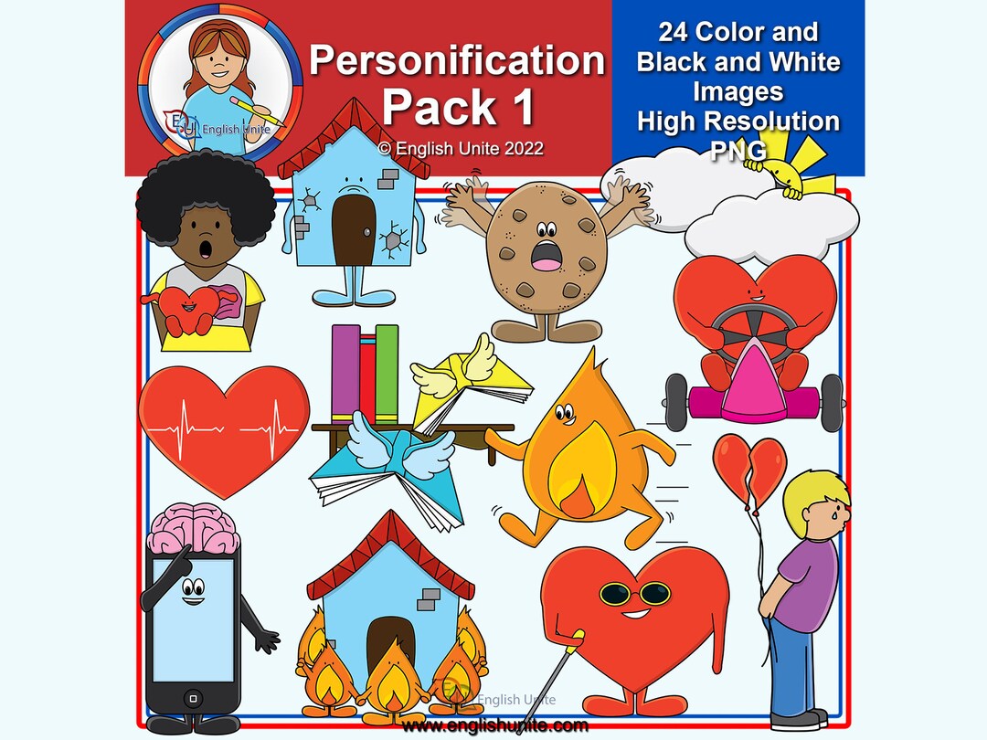 Clip Art Personification Pack 1 figurative Language Educational Grammar ...