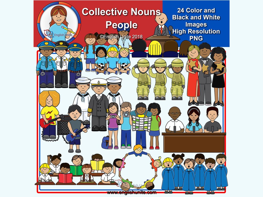 Clip Art Collective Nouns Pack 3 People Educational Grammar Graphics ...