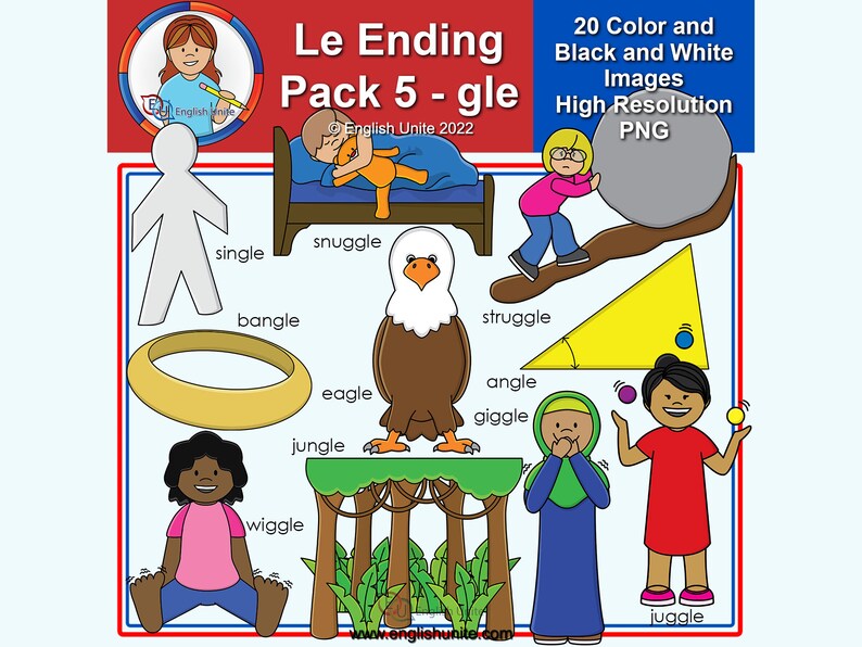 Clip Art Le Word Endings Pack 5 gle Educational Spelling Graphics for ...