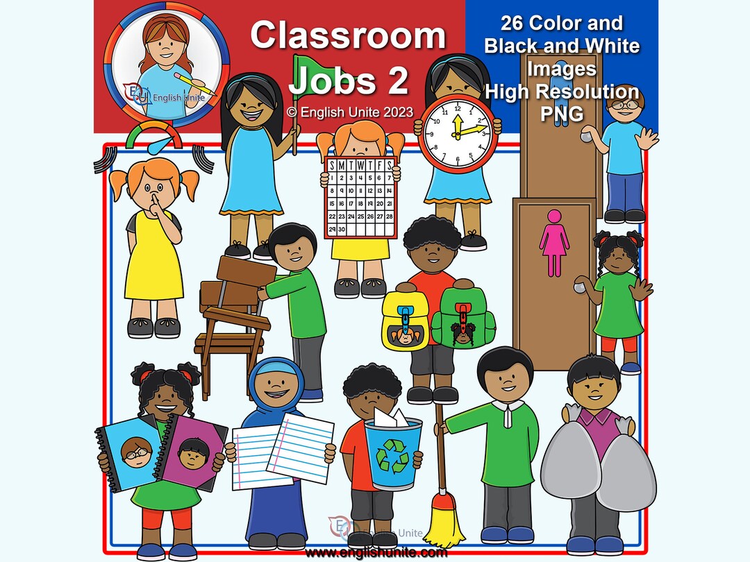 Clip Art Classroom Jobs 2 Educational Graphics for Teachers, Curriculum ...