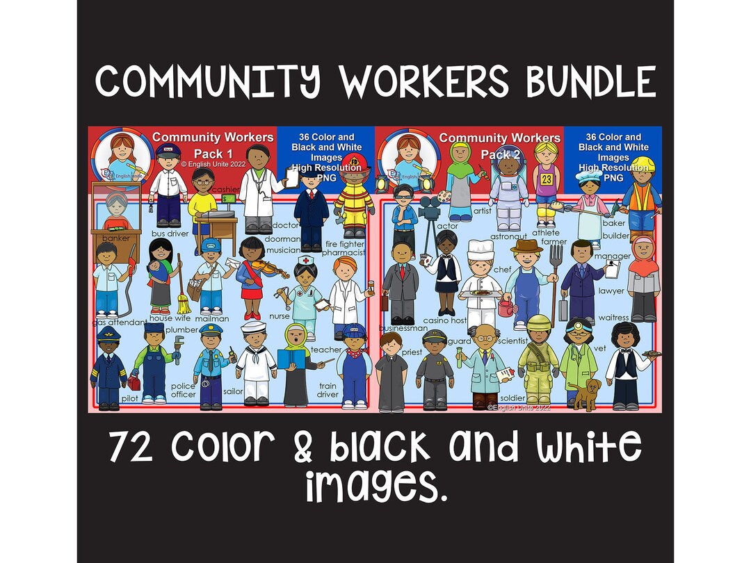 Clip Art Community Workers Bundle Educational Graphics for Teachers ...