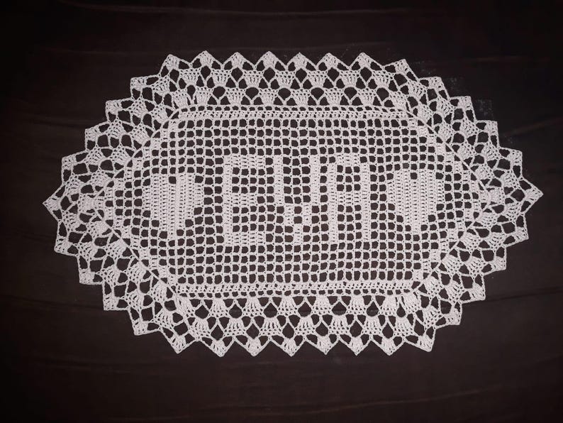Personalized Crocheted Name Doily, Custom Wedding Gift, Handmade ...