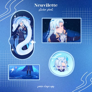 Neuvillette Sticker Sheet genshin Impact, Fontaine - Etsy