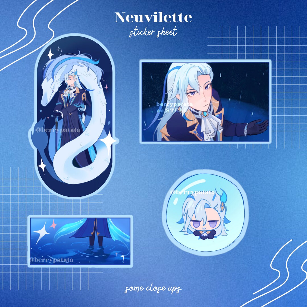 Neuvillette Sticker Sheet genshin Impact, Fontaine - Etsy Australia