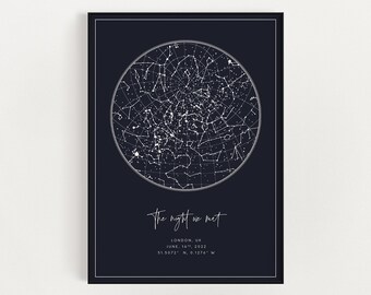 Star Map Personalized Print Custom Night Sky Gift Night We - Etsy