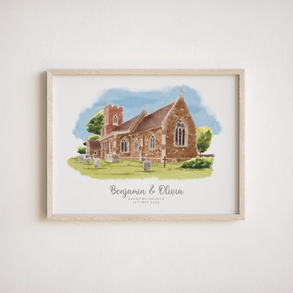 Water Color Church Art - Etsy UK