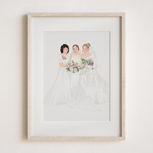 Generational Wedding Portrait, Mother of the Bride Gift, Custom Wedding ...