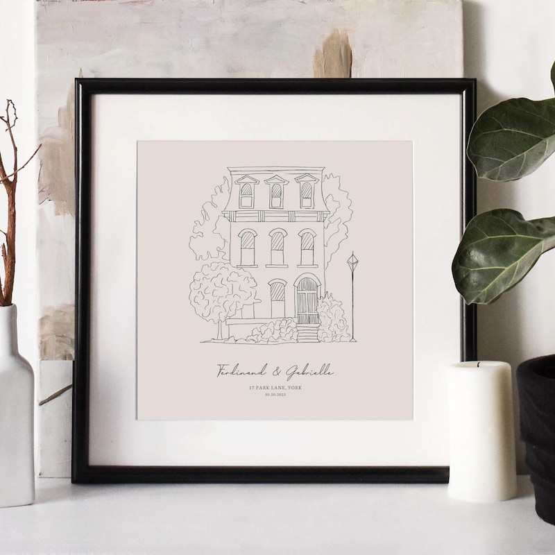 Christmas Houses Drawing - Etsy UK