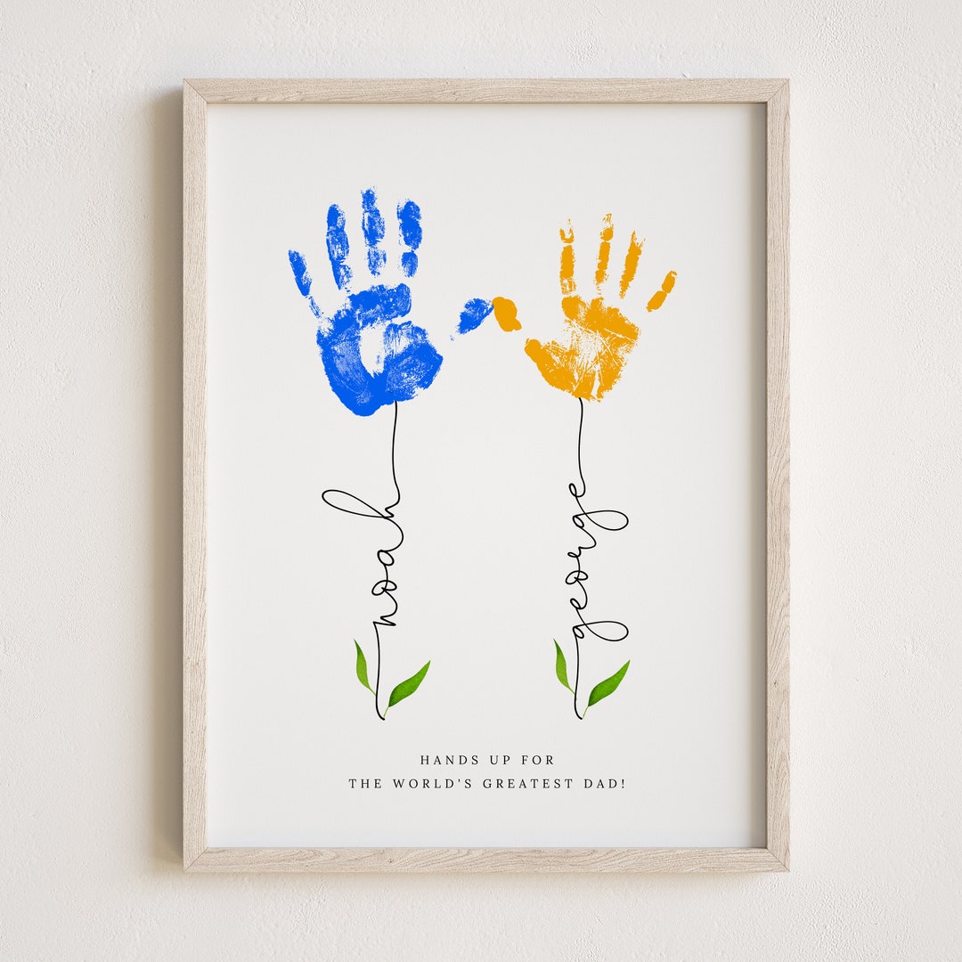 Father's Day DIY Personalised Handprint, Daddy Gift From Daughter Son ...
