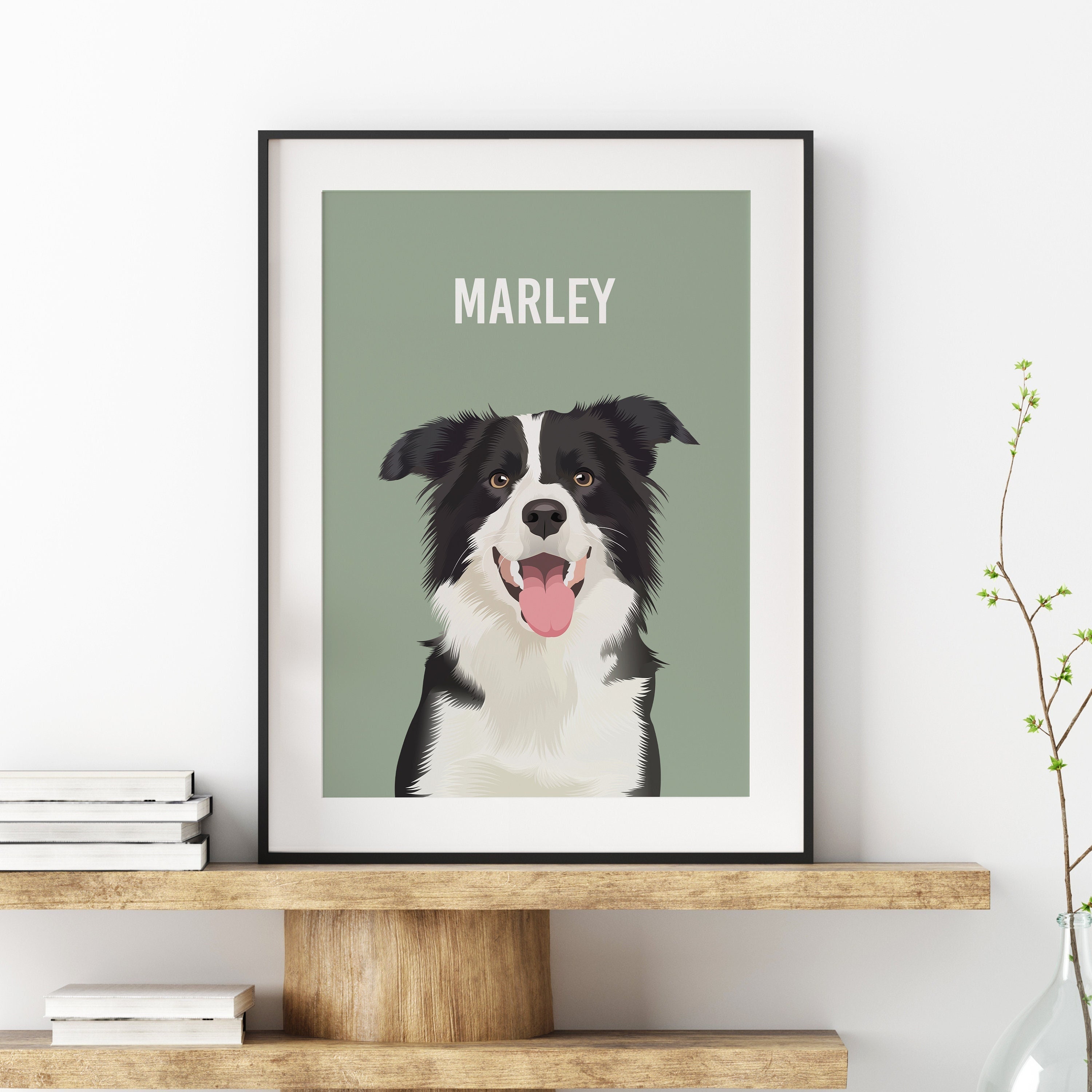 Custom Pet Portrait Personalised Dog Illustration Dog Cat - Etsy Australia
