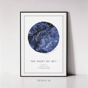 Star Map Personalized Print, Custom Night Sky Gift, Night We Met Poster ...