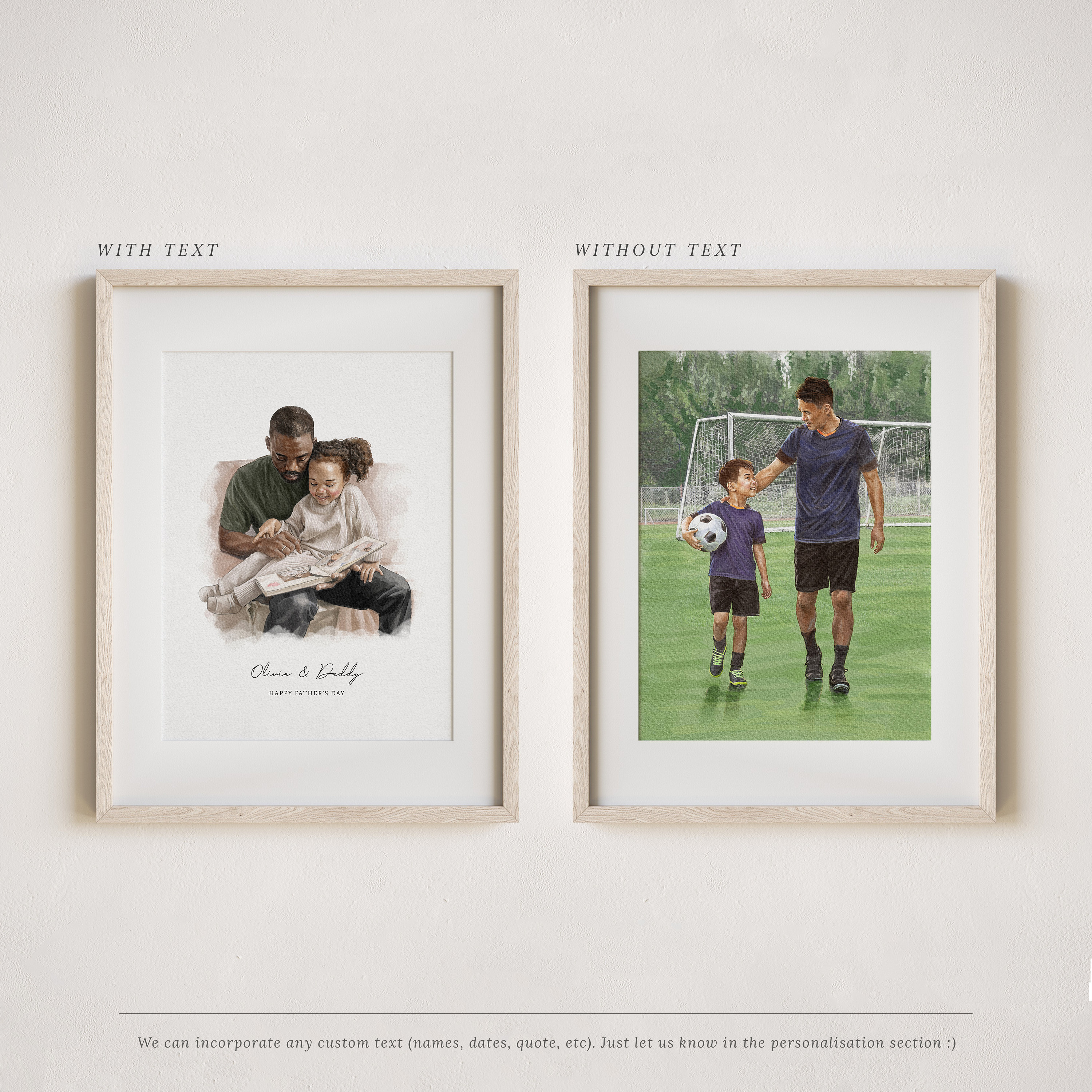 Personalized Father's Day Portrait, Watercolor Painting From Photo ...