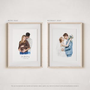 Couple Portrait, Custom Family Gift, Watercolor Portrait Painting, Gift ...
