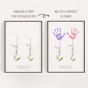 Father's Day DIY Personalised Handprint, Daddy Gift From Daughter Son ...