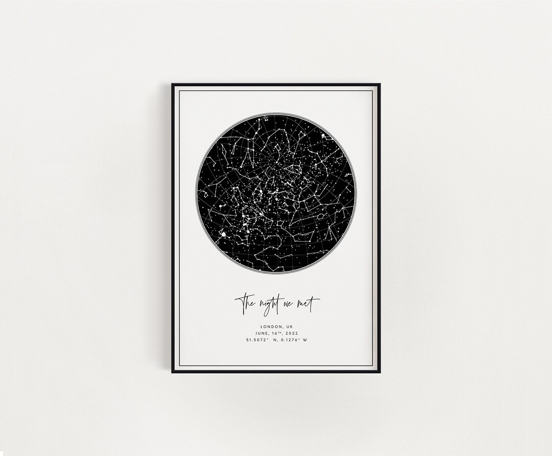 Star Map Personalized Print Custom Night Sky Gift Night We - Etsy
