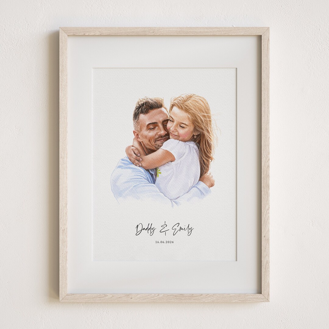 Father's Day Painting, Personalized Watercolour Art for Dad, Custom ...