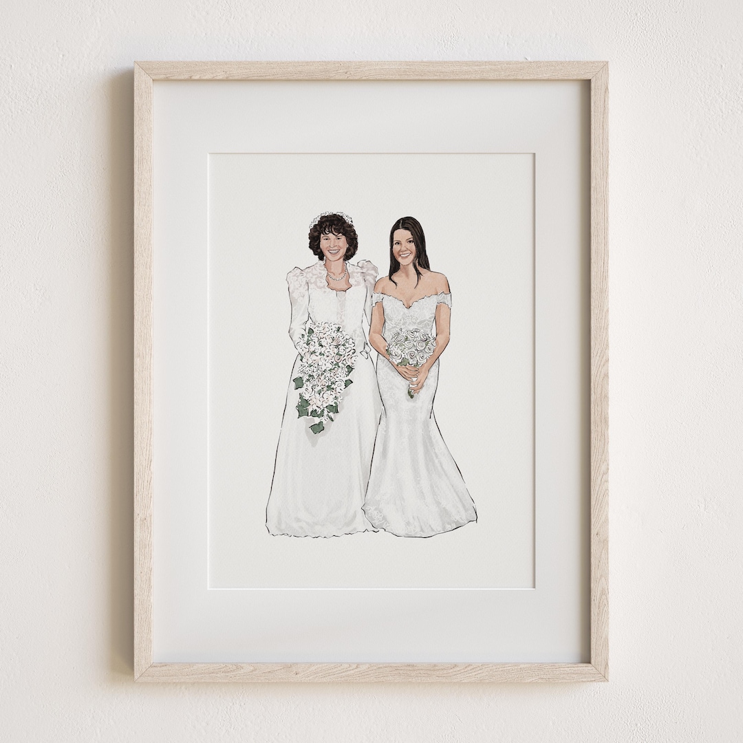 Generational Wedding Portrait, Mother of the Bride Gift, Custom Wedding ...