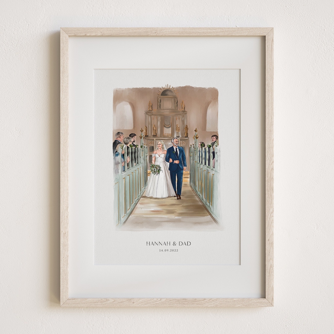 Personalized Father's Day Portrait, Father of the Bride Gift ...