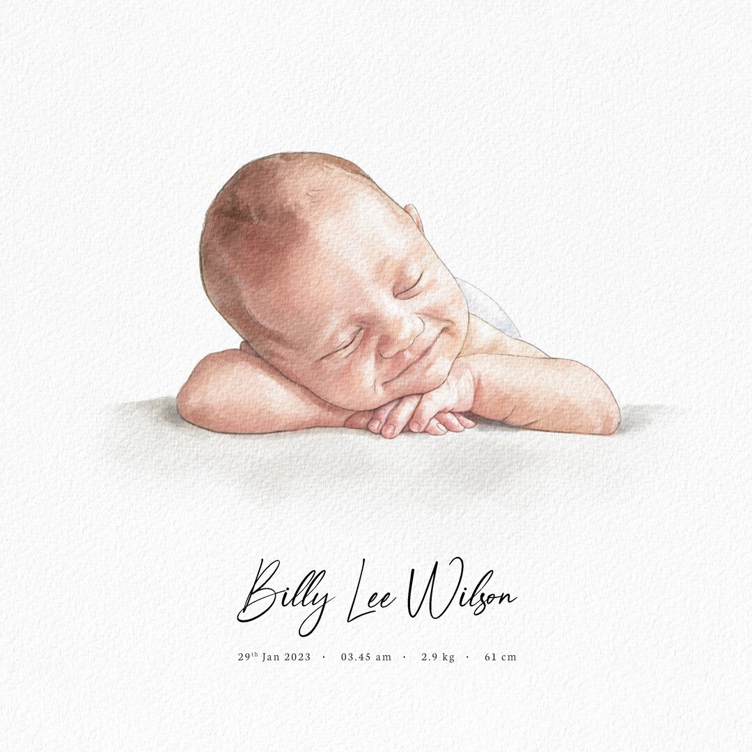 Newborn Personalised Birth Gift, Nursery Baby Print, First Christmas ...