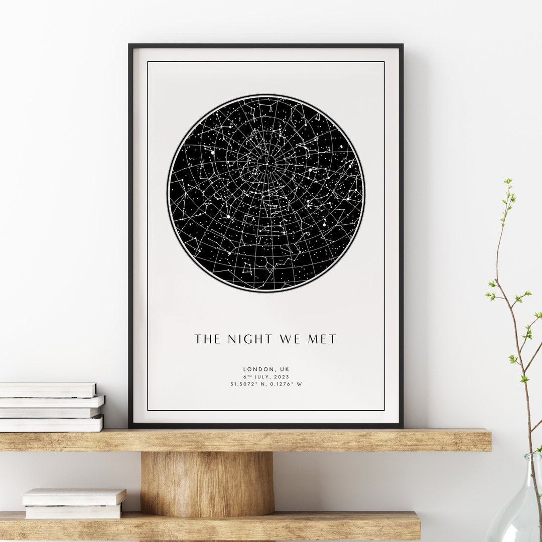 Star Map Personalized Print Custom Night Sky Gift Night We - Etsy