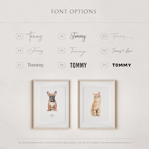 Custom Pet Portrait, Personalised Dog Illustration, Dog Cat Wall Art ...