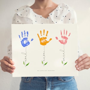 Father's Day DIY Personalised Handprint, Daddy Gift From Daughter Son ...