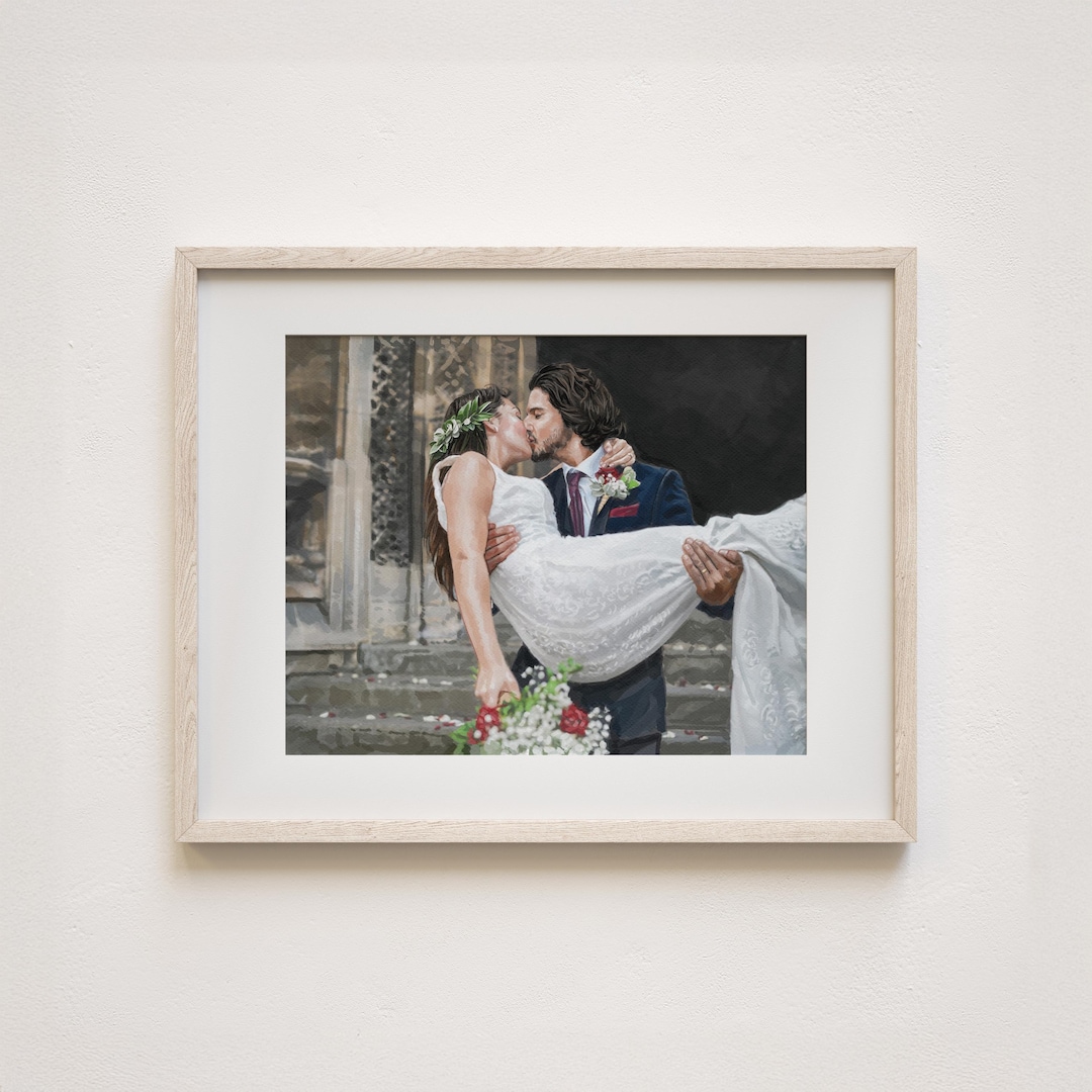 Personalized Gifts for Bride and Groom, Custom Hand-illustrated ...