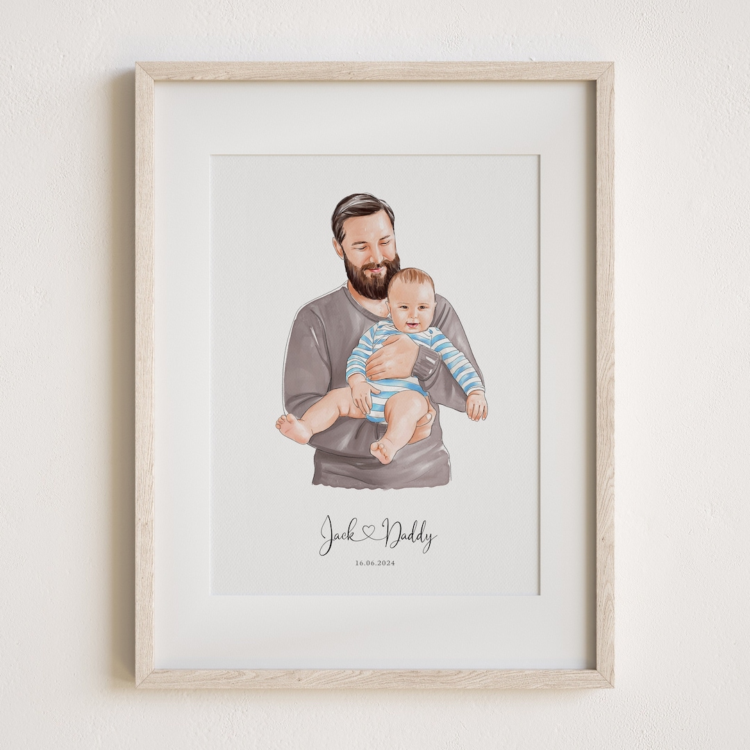 Father's Day Gift, Portrait From Photo, Personalised Gift for Dad ...