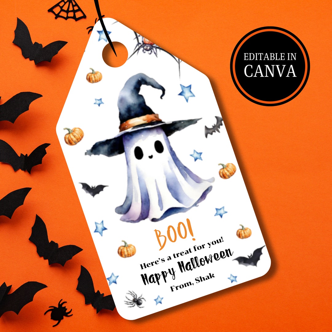 Editable Halloween Favor Tag Template, Printable Boo Gift Tags, Party ...