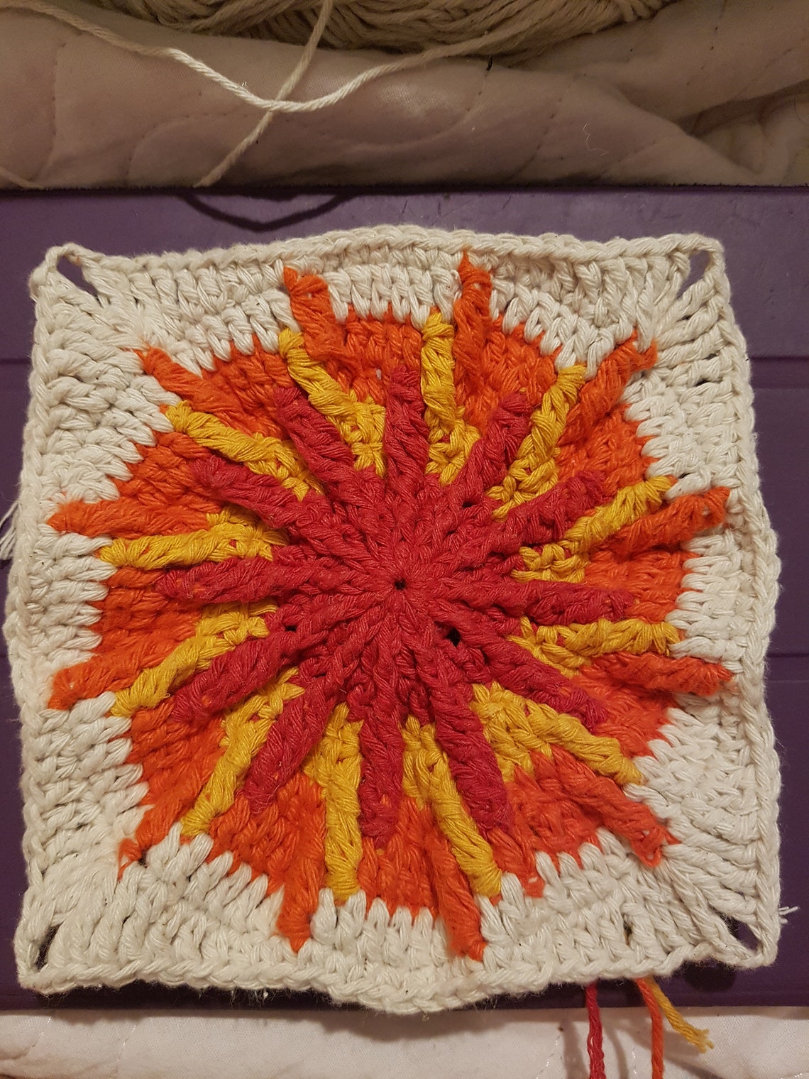 Sun Granny Square Granny Square Crochet Pattern Square - Etsy