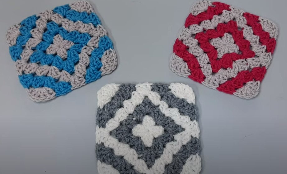 Mosaic Granny Square Crochet Pattern and Joining Way, Mosaic Crochet ...