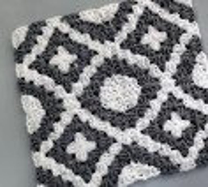 Mosaic Granny Square Crochet Pattern and Joining Way, Mosaic Crochet ...