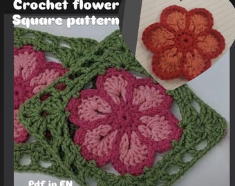 Violet Granny Square Crochet Pattern: Easy Flower Motif for Blankets ...