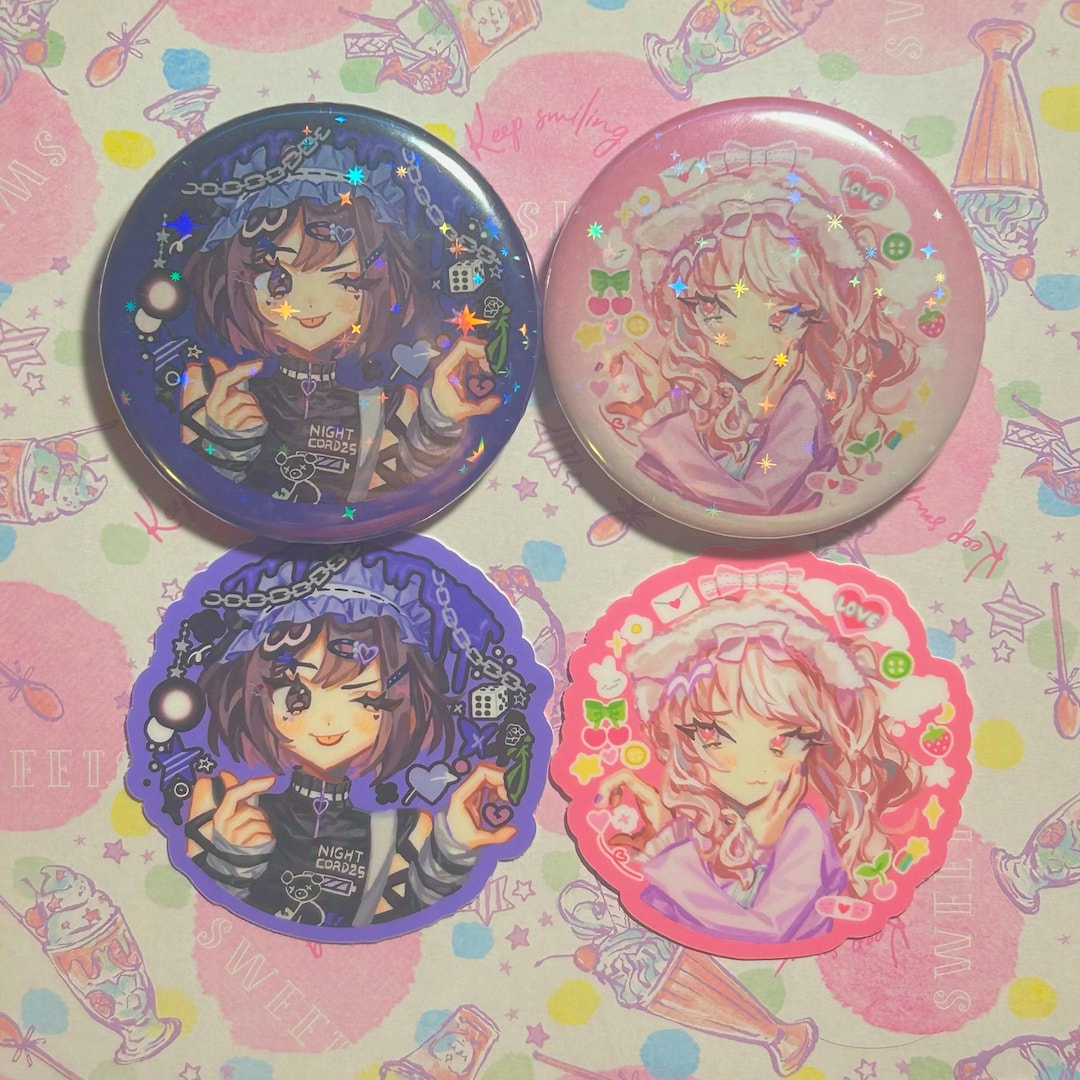 Mizuena Buttons + Stickers - Etsy