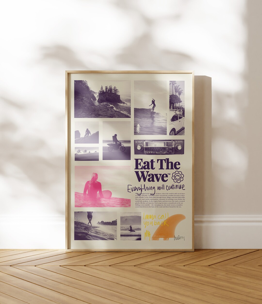 Day Trip Surf Art Print: Vintage Beach Collage - Etsy