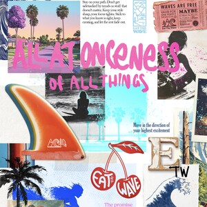 Retro Surf Collage Art Print: Signed Beach Wall Decor - Etsy